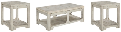 Click here for Fregine Coffee Table with 2 End Tables  Whitewash prices