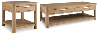 Click here for Rencott Coffee Table with 1 End Table  Light Brown prices