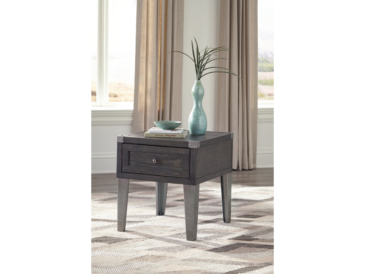 Todoe End Table with USB Ports Outlets Ashley