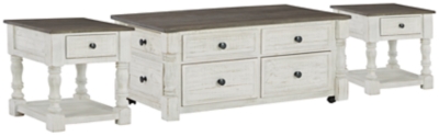 Click here for Havalance Coffee Table with 2 End Tables  White/Gr... prices