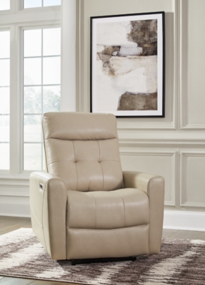 Click here for Pisgham Dual Power Leather Recliner Leather  Sand prices