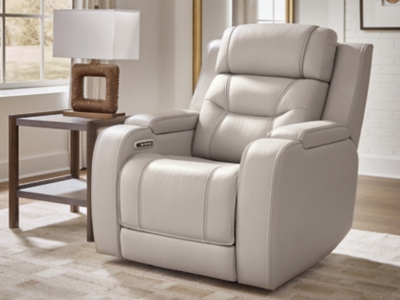 Click here for Dreamer Dual Power Leather Recliner with Audio Sea... prices