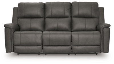 Beryton Dual Power Leather Reclining Sofa | Ashley