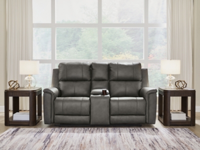 Click here for Beryton Dual Power Leather Reclining Loveseat with... prices