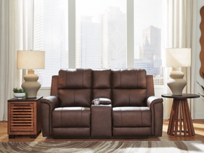 Click here for Beryton Dual Power Leather Reclining Loveseat with... prices