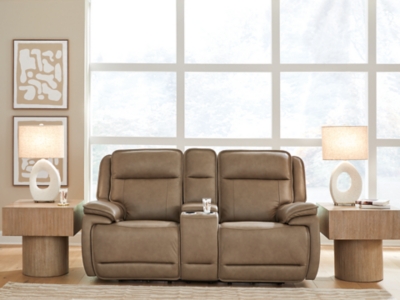 Click here for Malcesine Dual Power Leather Reclining Loveseat wi... prices