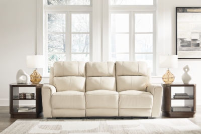 Click here for Dahlmoore Power Reclining Sofa Leather  Almond prices