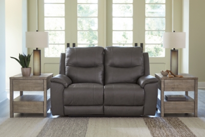 Click here for Dearview Dual Power Leather Reclining Loveseat Lea... prices