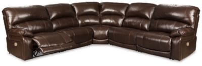 Hallstrung 5-Piece Dual Power Leather Reclining Sectional | Ashley