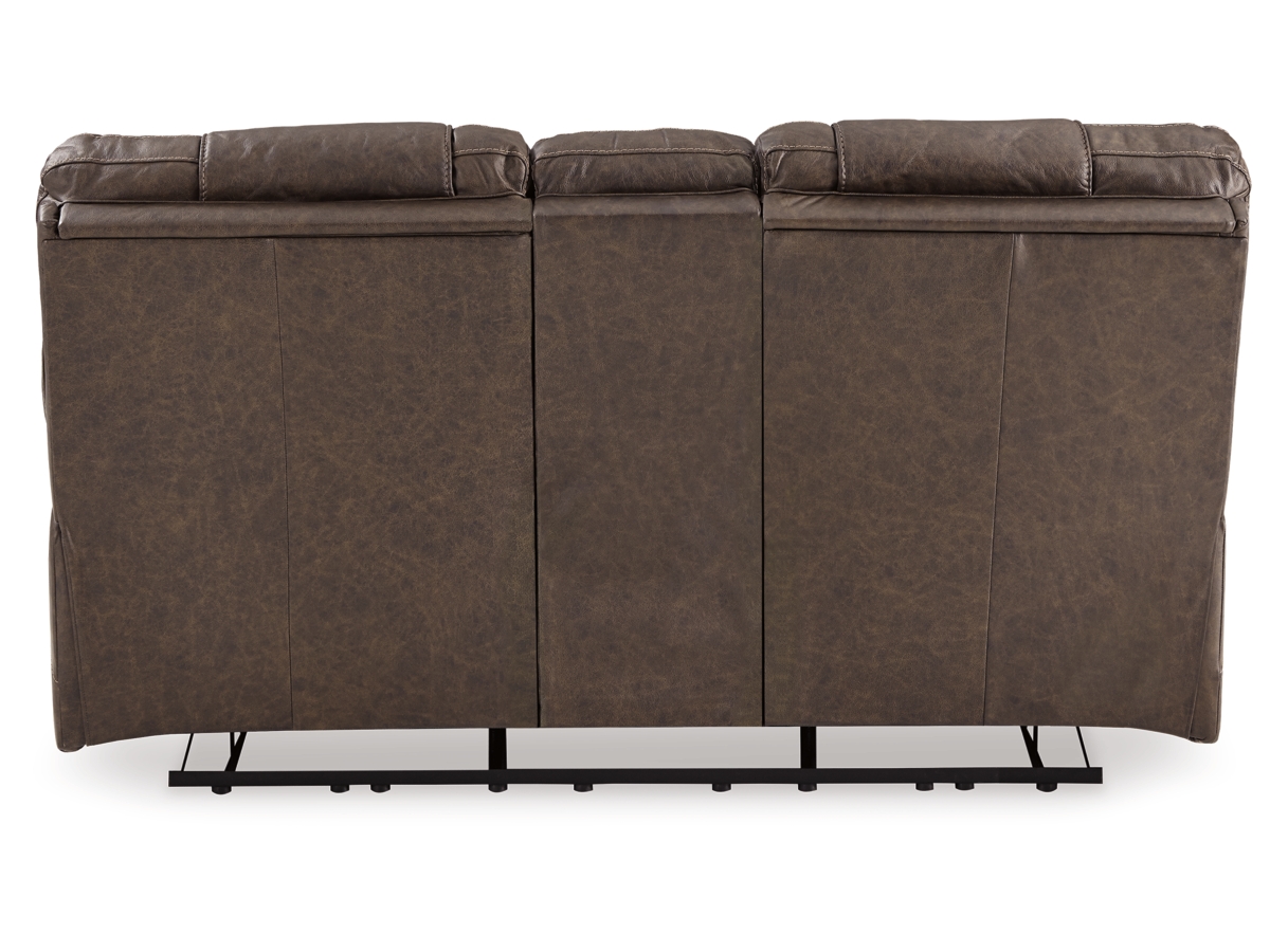 Wurstrow Triple Power Leather Reclining Loveseat with Console Ashley