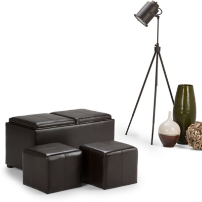 Click here for Simpli Home Avalon Storage Ottoman with Trays  Tan... prices