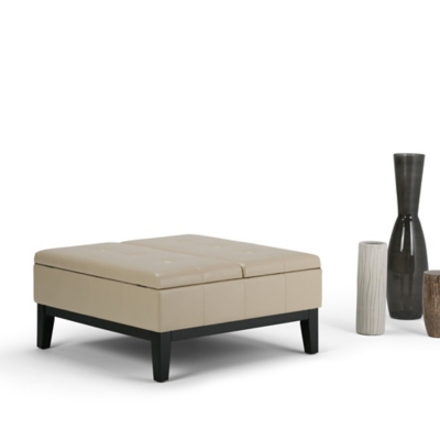 Click here for Simpli Home Coffee Table Storage Ottoman  Satin Cr... prices
