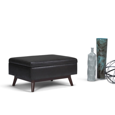 Click here for Simpli Home Owen Storage Ottoman  Distressed Black prices