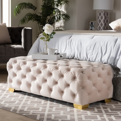 Click here for Baxton Studio Luxe Upholstered Gold Finished Bench... prices