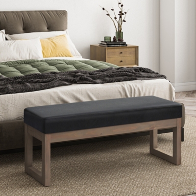 Click here for Milltown Bench in Mink Brown Tweed Fabric  Black prices