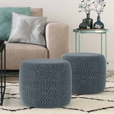 Click here for Simpli Home Bayley Braided Pouf  Aegean Blue/Natur... prices