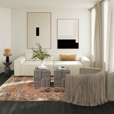 Click here for TOV Furniture Shag Me Grey Vegan Leather Swivel Ch... prices