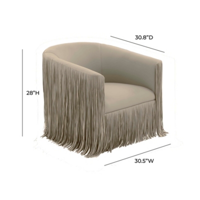 TOV Furniture Shag Me Grey Vegan Leather Swivel Chair | Ashley