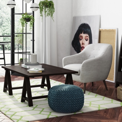 Click here for Simpli Home Renee Pouf  Teal prices