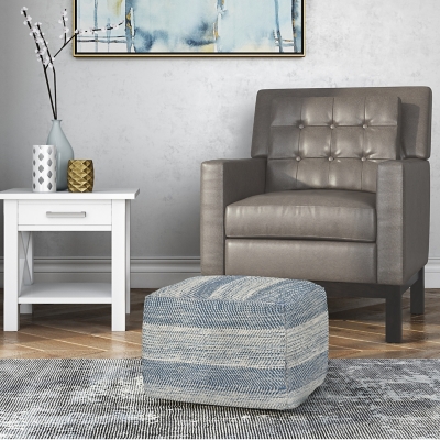 Click here for Simpli Home Clay Pouf  Teal prices