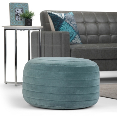 Click here for Simpli Home Vivienne Pouf  Turquoise prices