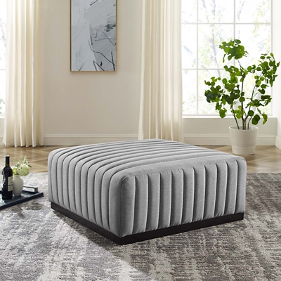 Click here for Conjure Upholstered Ottoman  Black/Light Gray prices