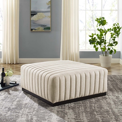 Click here for Conjure Upholstered Ottoman  Black/Beige prices