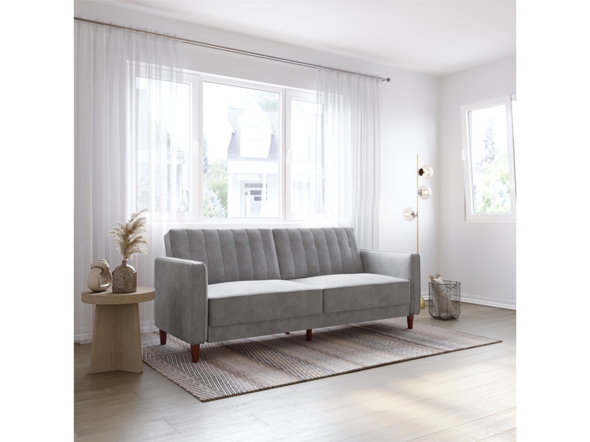 Atwater Living Lenna Velvet Tufted Futon Ashley