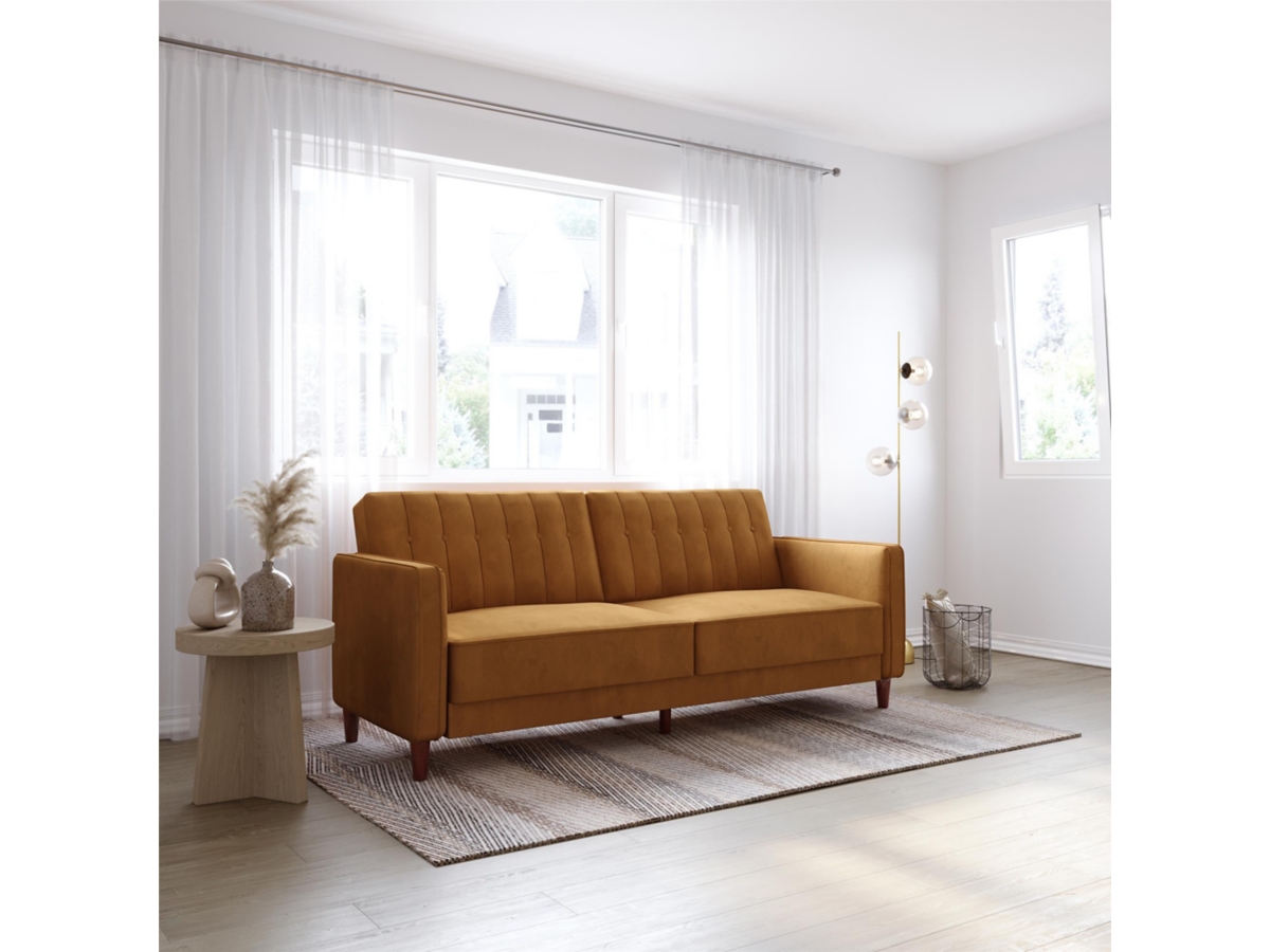 Velvet tufted futon store