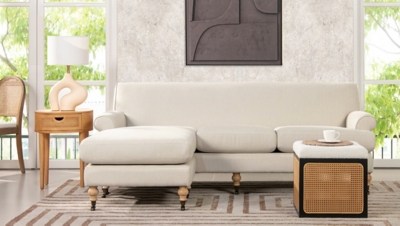 Click here for Jennifer Taylor home Alana Sofa Chaise  Light Beig... prices