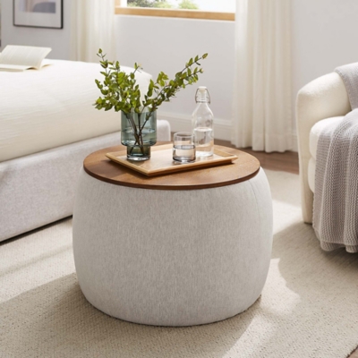 Click here for Modway Perla Ottoman with Storage  Ivory prices