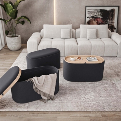 Click here for Techni Home Storage Ottoman  Black prices