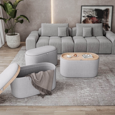 Click here for Techni Home Storage Ottoman  Natural prices