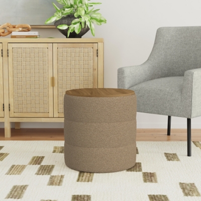 Click here for Homepop Channeled Storage Ottoman with Wood Top  B... prices