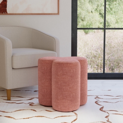 Click here for Homepop Clover Ottoman  Pink prices