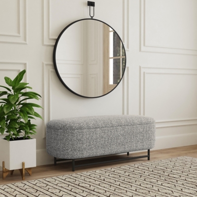Click here for Homepop Ellipse Storage Bench  Cream prices