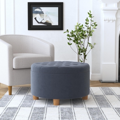 Click here for Homepop Ottoman with Storage  Blue prices