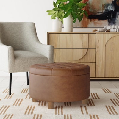 Click here for Homepop Ottoman with Storage  Brown prices