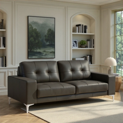 Click here for Armen Living Faelin Leather Sofa  Cola prices