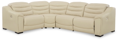 Center Line 4-Piece Dual Power Leather Modular Reclining Sectional | Ashley