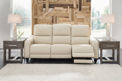 Click here for Mosswell Dual Power Leather Reclining Sofa Leather... prices