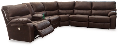 Family Circle 3-Piece Power Leather Reclining Sectional | Ashley