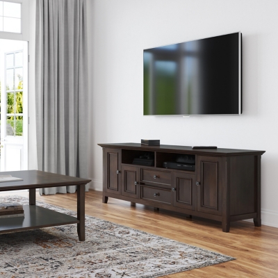 Click here for Simpli Home Amherst 72 TV Media Stand  Brunette Br... prices