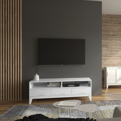 Click here for Simpli Home Harper 60 TV Media Stand  White prices