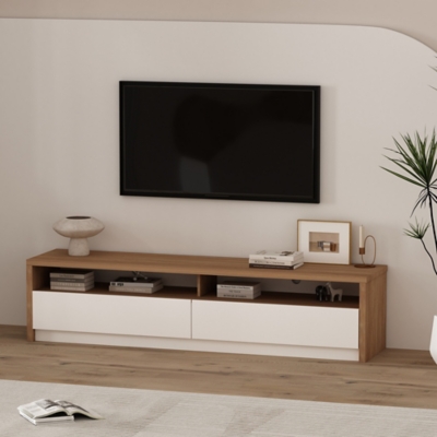 Click here for Manhattan Comfort Duncan 70 TV Stand  Maple/Off Wh... prices