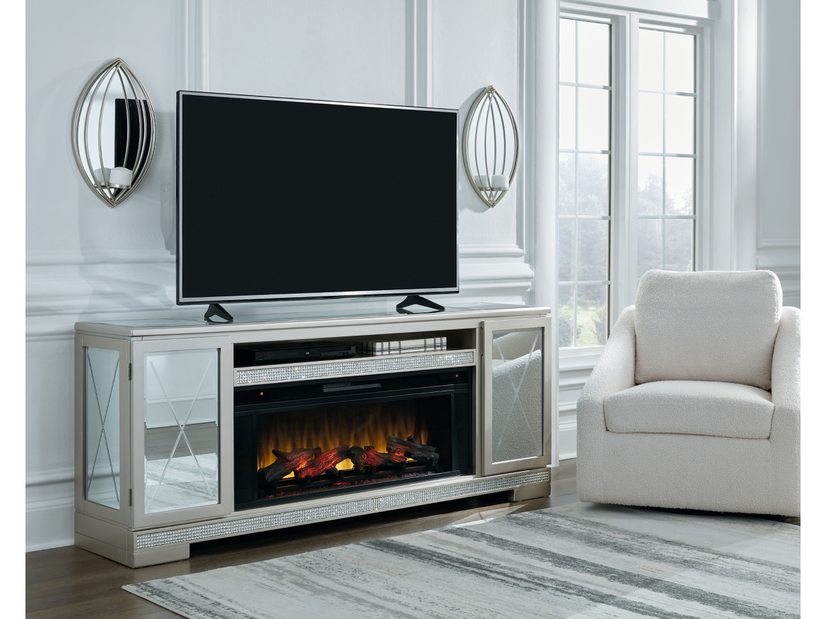 Tv stand with fireplace at ashley furniture store